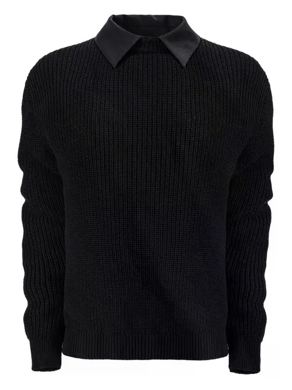 MEDEEA Collared Cotton Sweater
