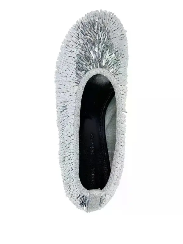 Proenza Schouler Sequined Kitten Heel Pumps - Silver