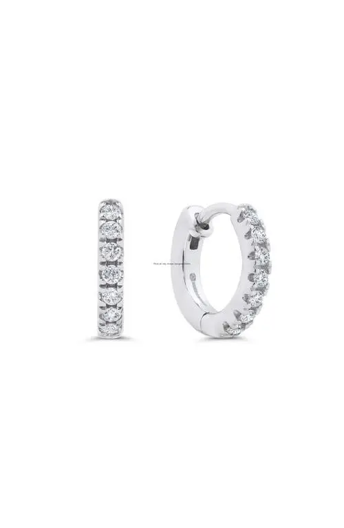 SEED2STONE Pavé Diamond Hoop Earrings - White Gold