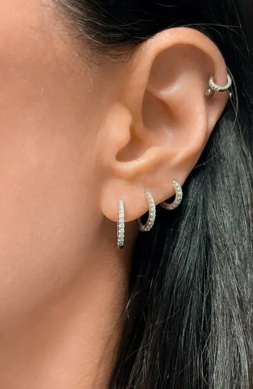 SEED2STONE Pavé Diamond Hoop Earrings - White Gold