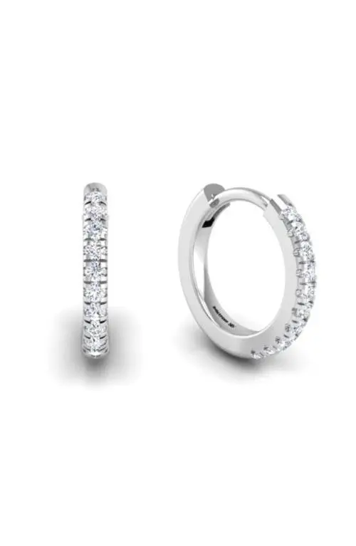 SEED2STONE Pavé Diamond Hoop Earrings - White Gold