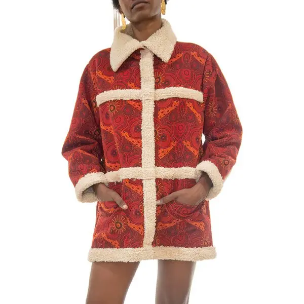 KAHINDO Maputo Shearling Printed Coat