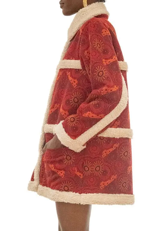 KAHINDO Maputo Shearling Printed Coat