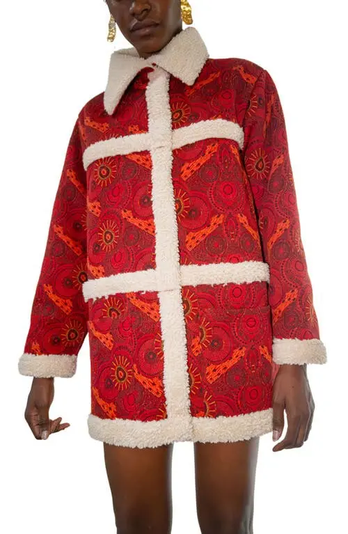 KAHINDO Maputo Shearling Printed Coat