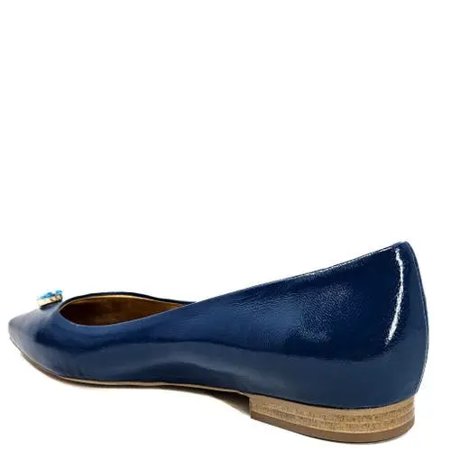MADISON MAISON Maira Pointy Ballet Flats With Jewel - Blue