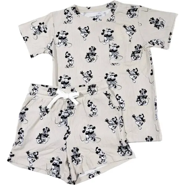 CHARLIE LOU BABY® Steamboat Willie T-shirt & Shorts Set - Beige