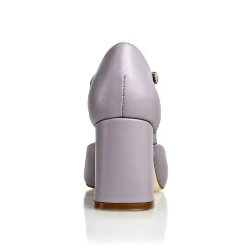 JOAN OLOFF SHOES Sally Leather Mary Jane Pumps - Lilac