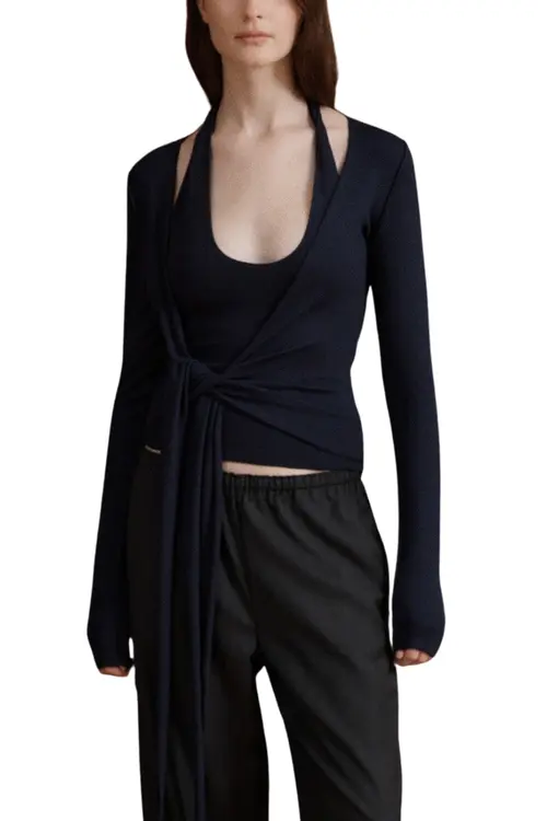 VIR VITA Margot Wrap Top - Midnight