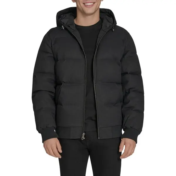 LEVI'S Quilted Puffer Hoodie Bomber Jacket - Black