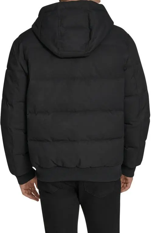 LEVI'S Quilted Puffer Hoodie Bomber Jacket - Black