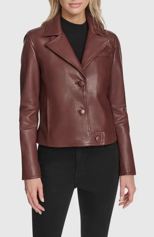 Andrew Marc Paluma Leather Jacket - Ruby