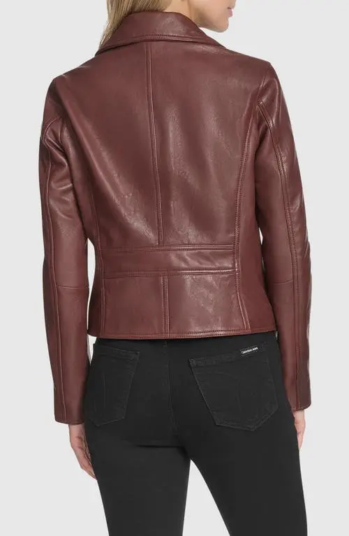 Andrew Marc Paluma Leather Jacket - Ruby