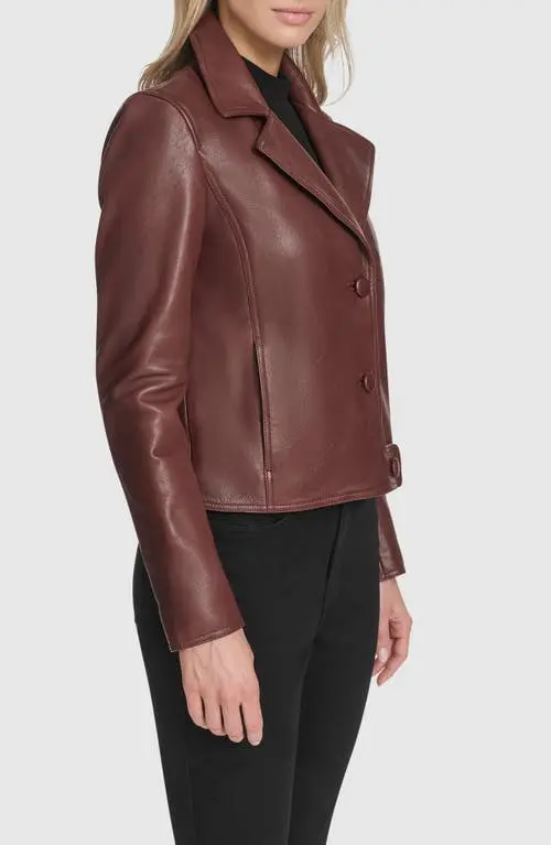 Andrew Marc Paluma Leather Jacket - Ruby