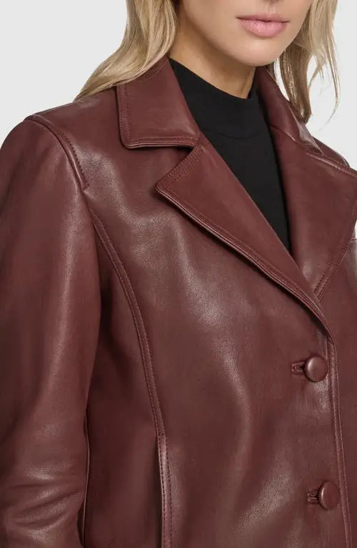 Andrew Marc Paluma Leather Jacket - Ruby