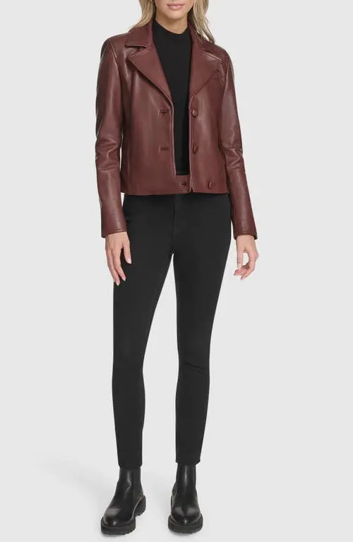 Andrew Marc Paluma Leather Jacket - Ruby