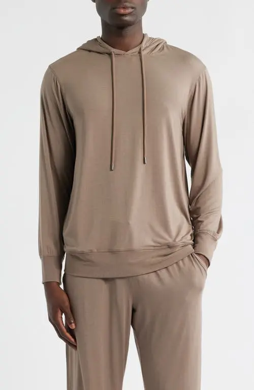 Daniel Buchler Sleek Pajama Hoodie - Brown