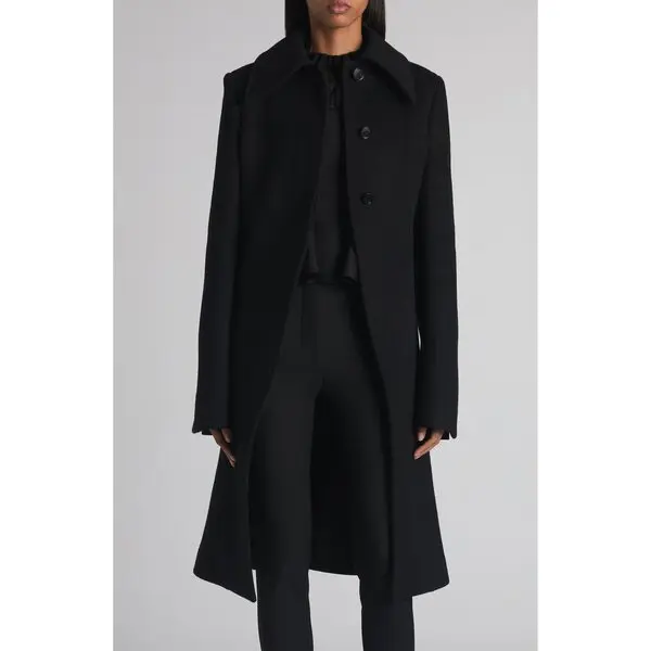 Alexander McQueen T-bar Wool & Cashmere Cutaway Coat