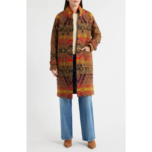 Pendleton Autumn Birch Archive Virgin Wool Blend Blanket Coat