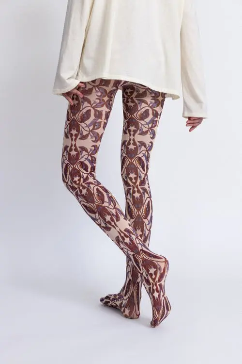 ALAS Printed Tights - Cream