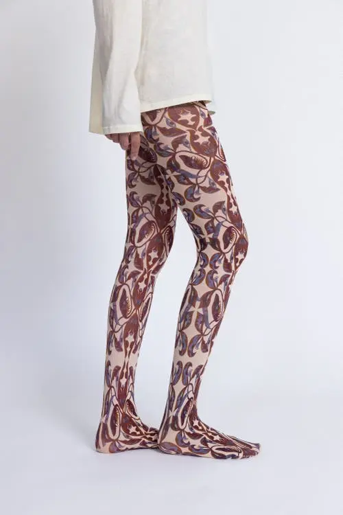 ALAS Printed Tights - Cream