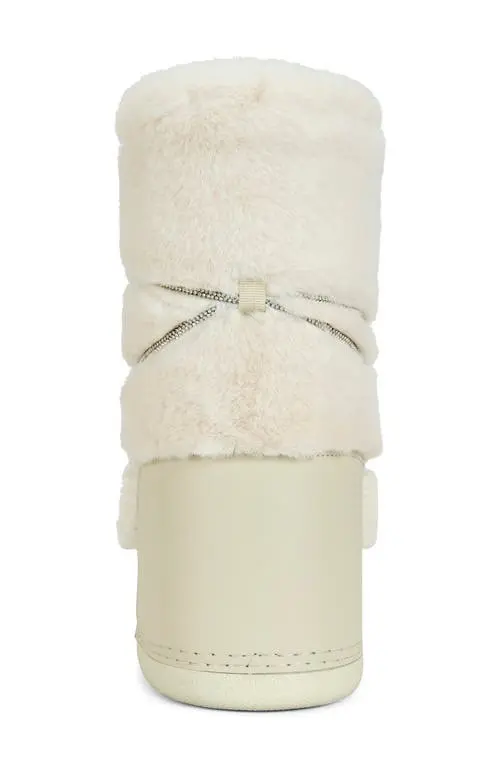 AZALEA WANG Karmela Faux Fur Flatform Bootie - Cream