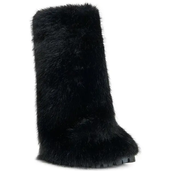 AZALEA WANG Lisboa Cuffed Faux Fur Bootie
