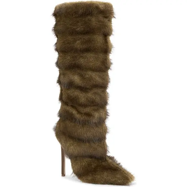 AZALEA WANG Conrad Faux Fur Stiletto Boots