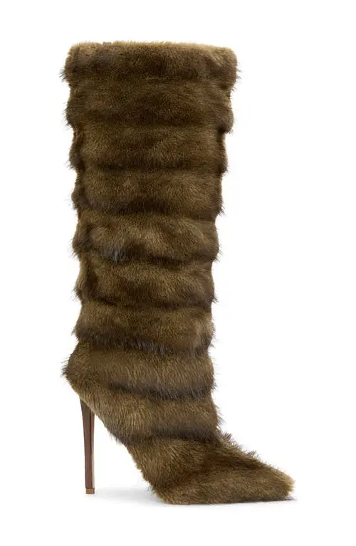 AZALEA WANG Conrad Faux Fur Stiletto Boots
