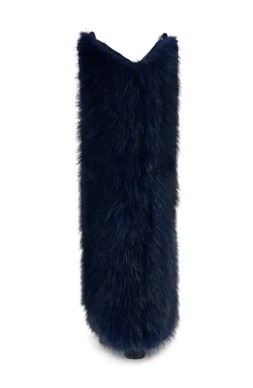 AZALEA WANG Friata Faux Fur Western Boots