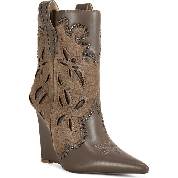 AZALEA WANG Talayah Western Wedge Bootie