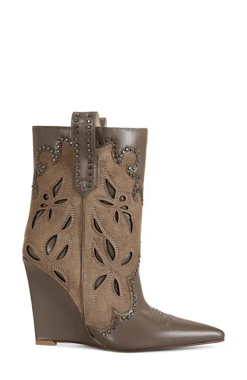 AZALEA WANG Talayah Western Wedge Bootie