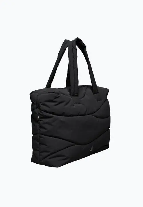 GOT BAG Wavy Puffer Recycled Nylon Everyday Laptop Bag - Black