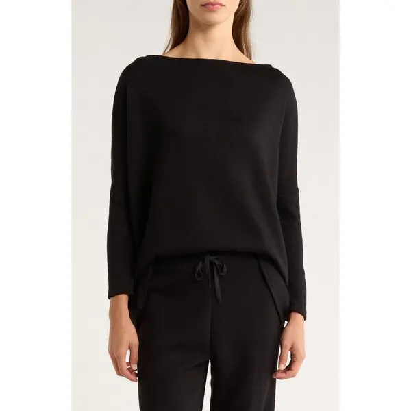 Natori Himalaya Bateau Neck Pajama Top - Black
