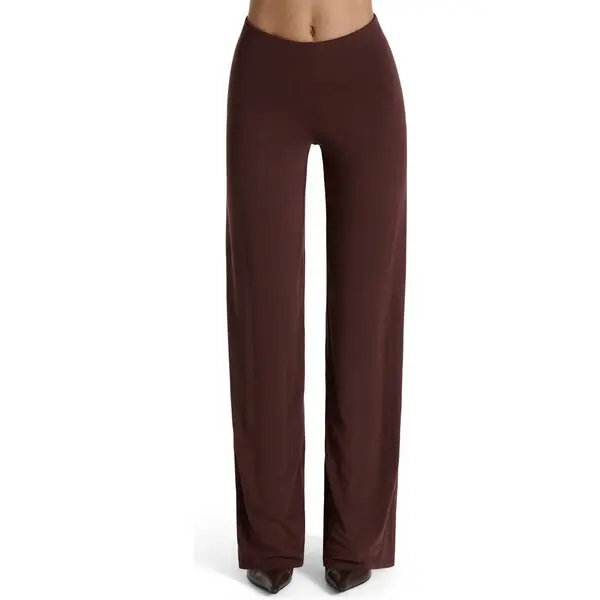 Naked Wardrobe Pull-on Wide Leg Pants - Chocolate