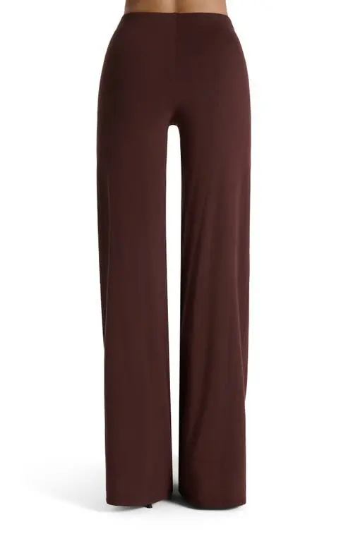 Naked Wardrobe Pull-on Wide Leg Pants - Chocolate