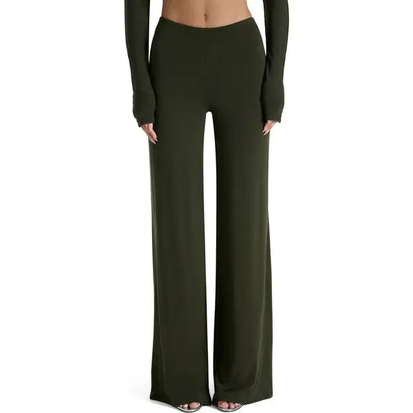 Naked Wardrobe Pull-on Wide Leg Pants - Olive