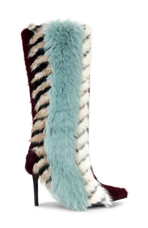 AZALEA WANG Upsella Faux Fur Stiletto Boots