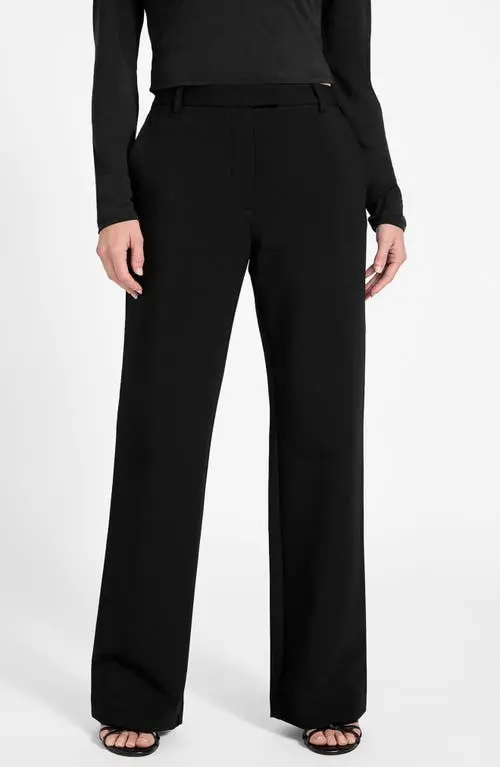 Guess Emy High Waist Straight Leg Trousers - Black-black