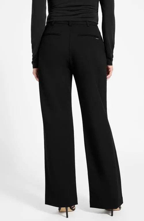 Guess Emy High Waist Straight Leg Trousers - Black-black