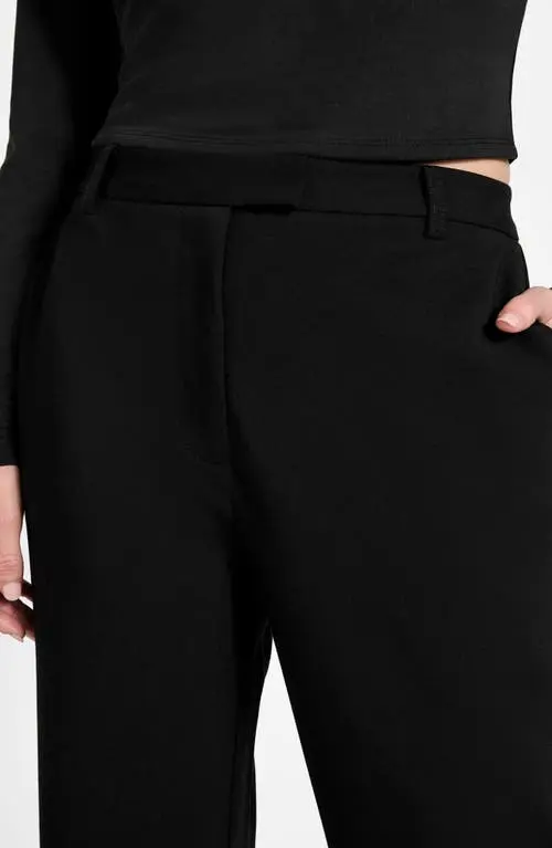 Guess Emy High Waist Straight Leg Trousers - Black-black