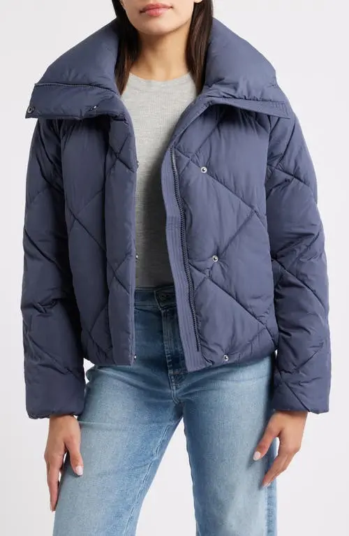 Bcbgmaxazria Water-resistant Diamond Quilted Jacket - Smokey Blue