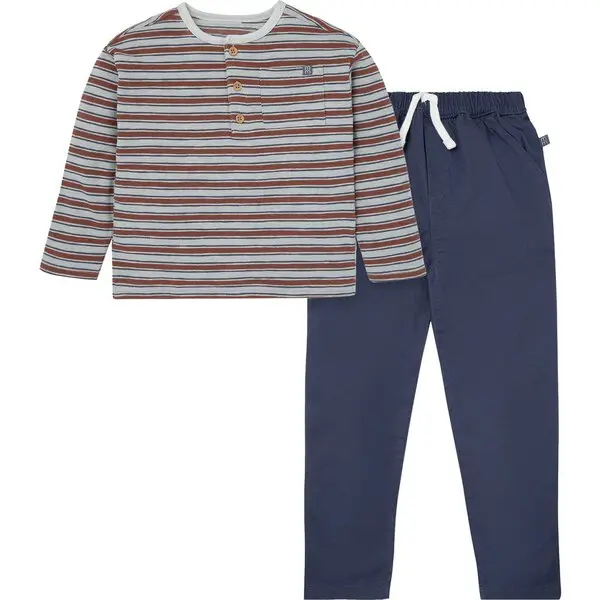 MODERN MOMENTS™ BY GERBER Henley Top And Pant Set - Stripes
