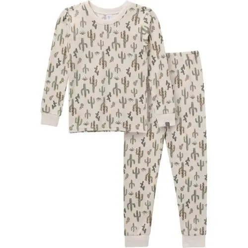 MODERN MOMENTS™ BY GERBER Hacci Sung Fit Footless Pajama Set - Christmas Cactus