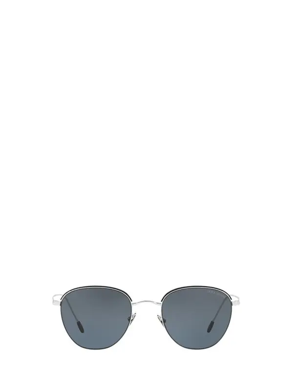 Giorgio Armani Octagon Sunglasses - Silver / Matte Black