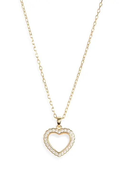 Argento Vivo Mother-of-pearl Pavé Heart Pendant Necklace - Gold/white