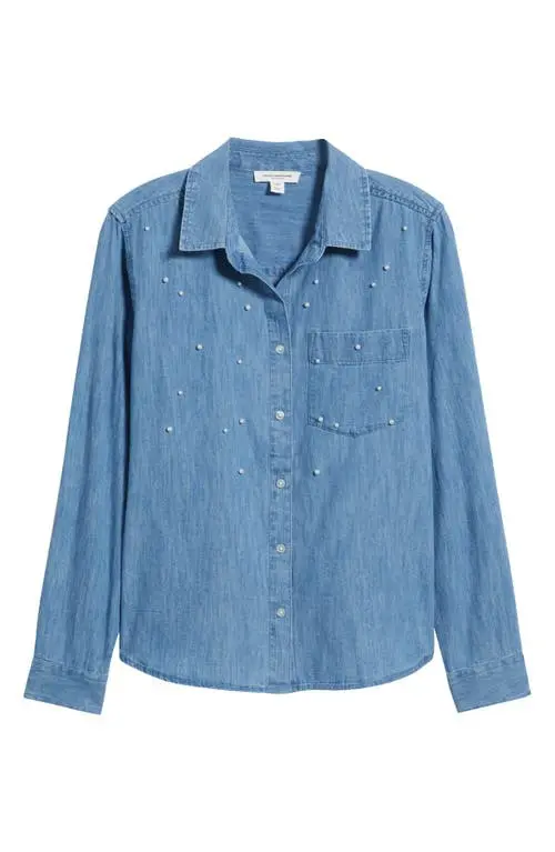 BEACHLUNCHLOUNGE Kenna Pearly Bead Chambray Shirt