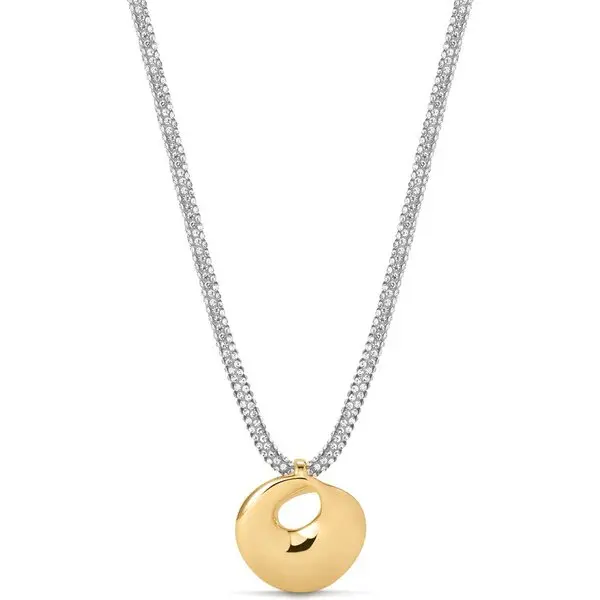 LUV AJ Mercury Disc Pendant Necklace - Gold