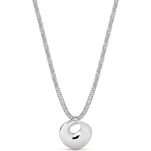 LUV AJ Mercury Disc Pendant Necklace - Silver