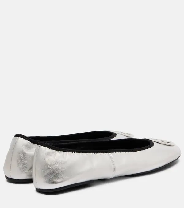 Tory Burch Reva Ballet Flats - Silver