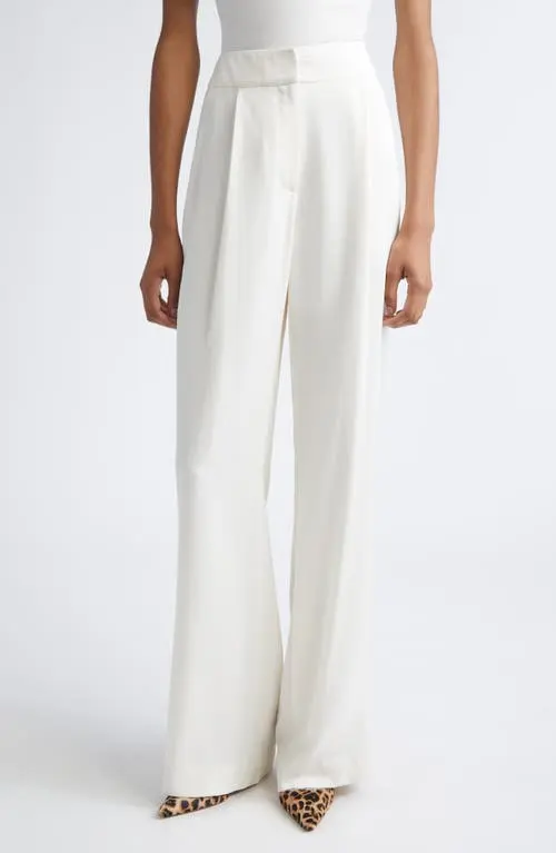 Veronica Beard Crepe Back Satin Wide Leg Trousers - Dove